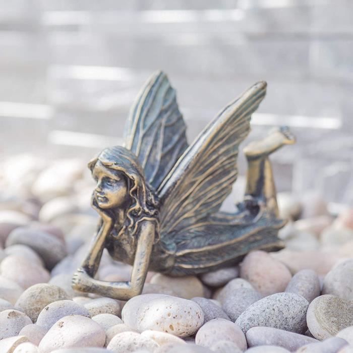 Marco Paul Statue De Fée Allongée Effet Bronze Pour Jardin, Extérieur ...