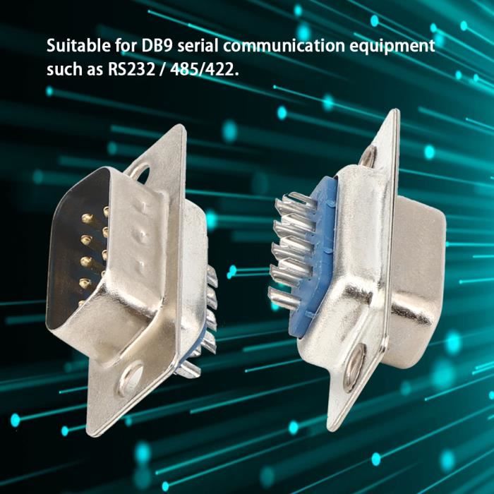 SALALIS Connecteur DB9 Connecteur RS232 DB9 femelle bleu, prise de ...
