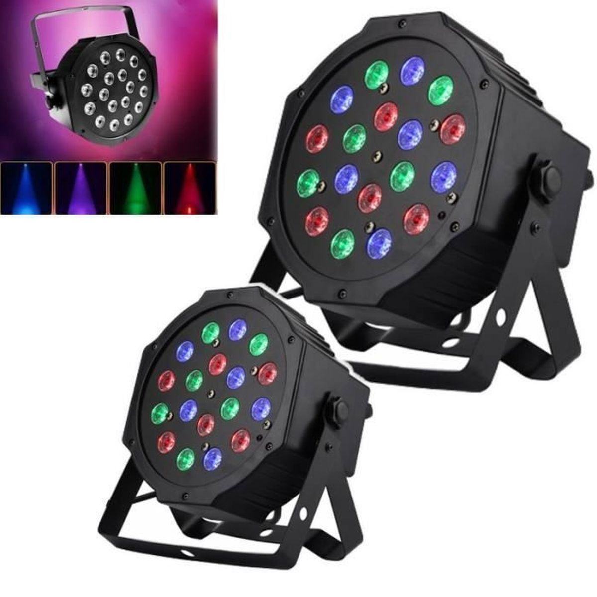Pack 2 jeux de lumière projecteurs parled 18X Puissants idéal déco ...