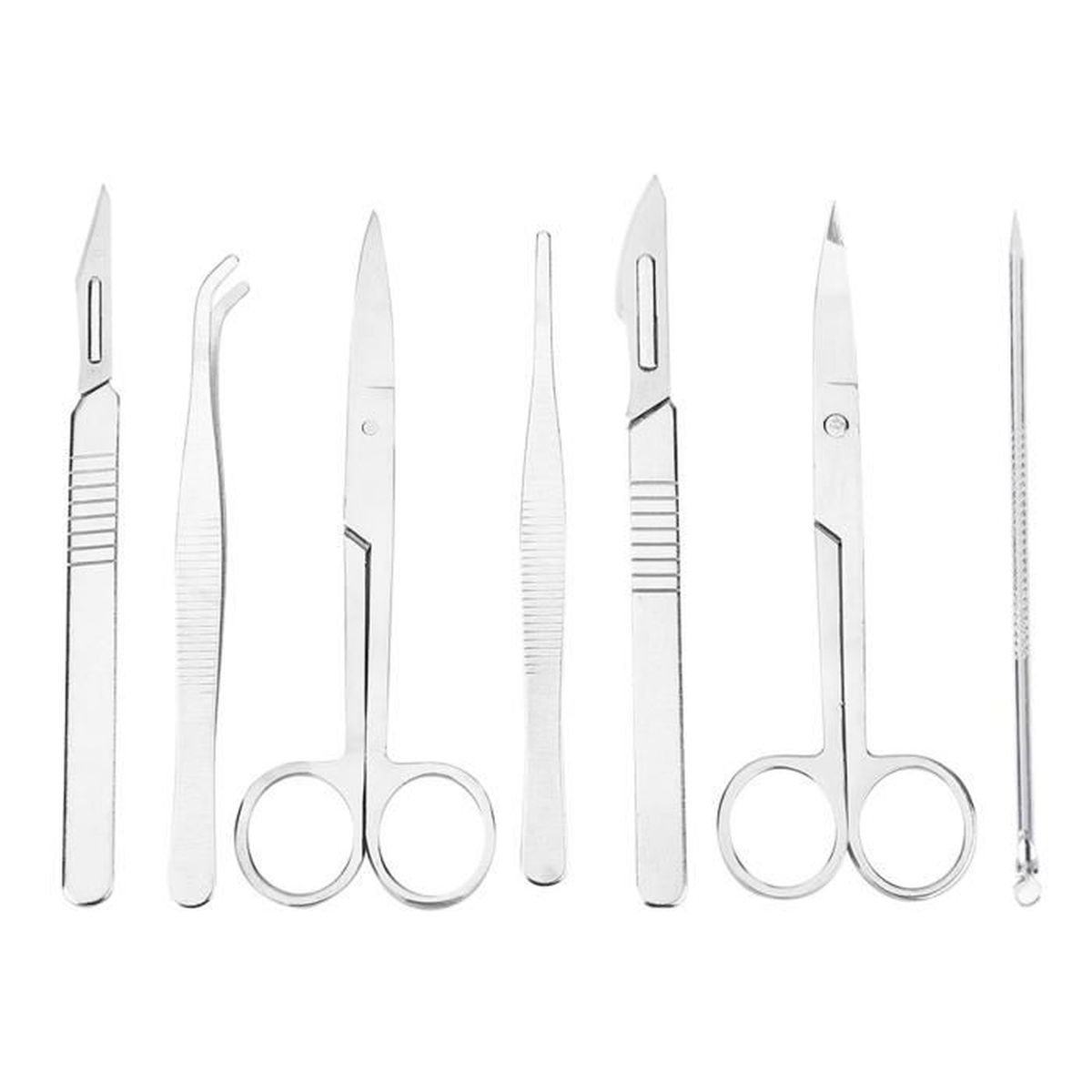 Tbest Outil de laboratoire de biologie 7pcs Kit de Dissection en Acier ...