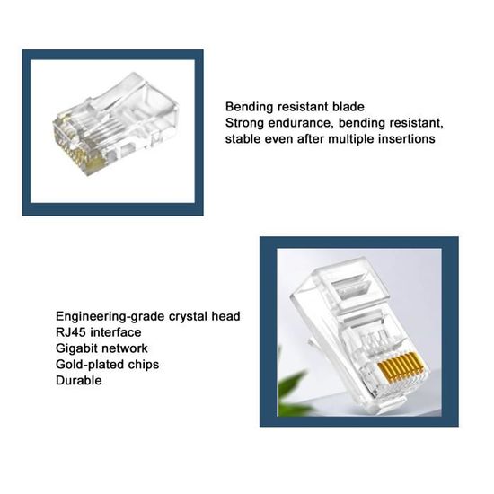 Connecteur RJ45 Cat5e - FDIT - LIU-7708726223293 - Tête en cristal ...