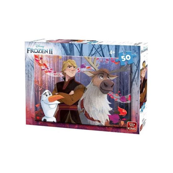Puzzle 50 Pieces Reine Des Neiges 2 : Sven Olaf Kristoff Dans La Foret ...