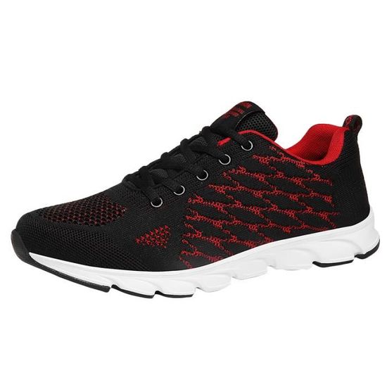 Baskets Homme Fashion Chaussures Sport Sneakers Rouge - Cdiscount ...