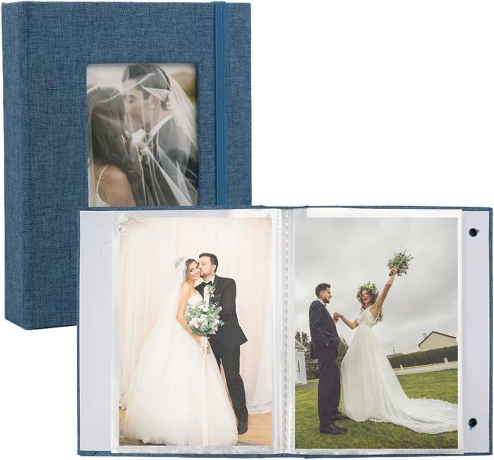 Petit Album Photo 10x15, 2 Paquets Couverture en Lin Mini Albums Photos ...