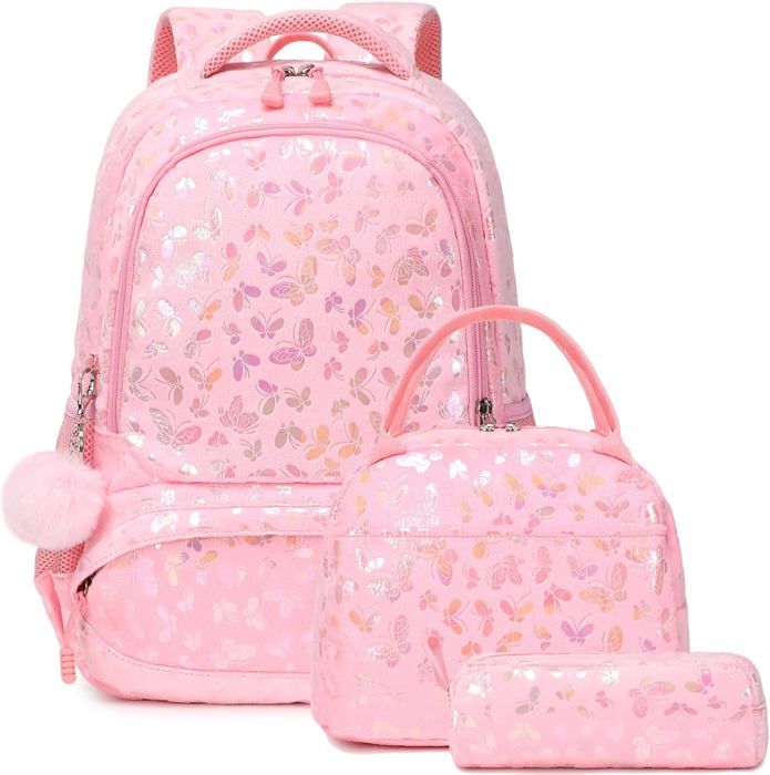 Peluche Cartable Fille Papillon Sac À Dos Primaire Cartable Enfant Pour ...