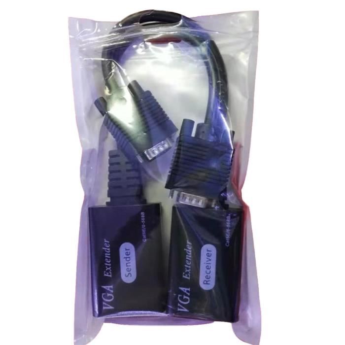 1 paire - Adaptateur VGA vers RJ45, câble émetteur jusqu'à 60M ...