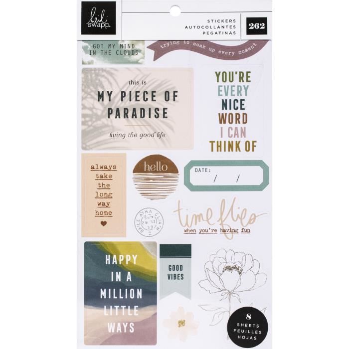 Heidi Swapp Care Free Sticker Book-W/Champagne Foil 262/Pkg - La cave ...