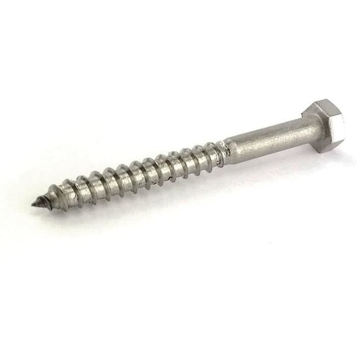 Vis à Bois Tête Hexagonale DIN 571 Acier Inox (6x100) x50 [182 ...