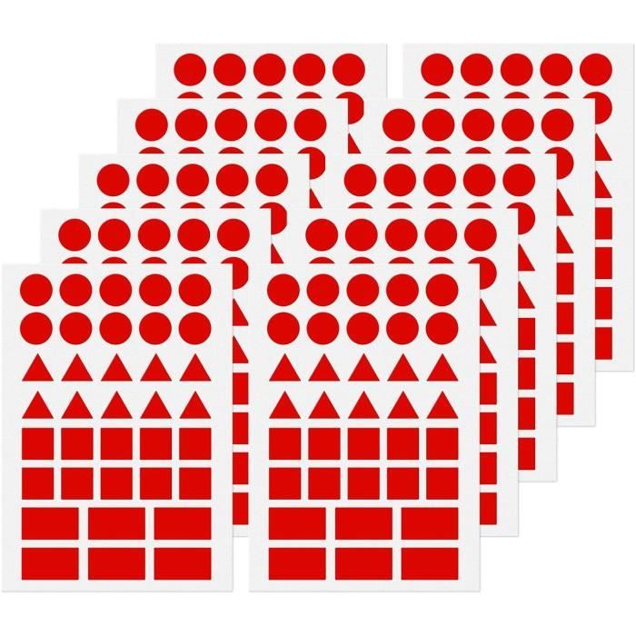 Rouge Gommettes Formes Géométriques Enfant Autocollant Bébé 4 Formes ...