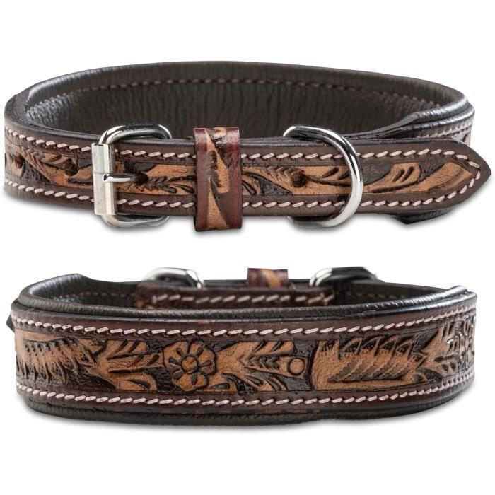 Unikat Collier Pour Chien En Cuir Sculpté À La Main Avec Motif ...
