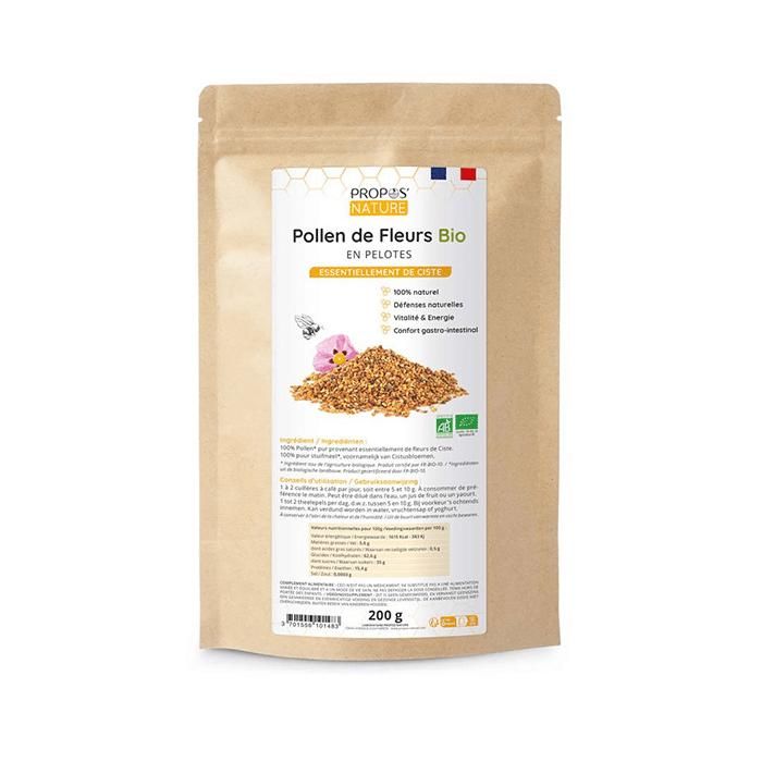 Propos'Nature - Pollen de fleurs Bio - en pelotes - 100% naturel - 200g ...