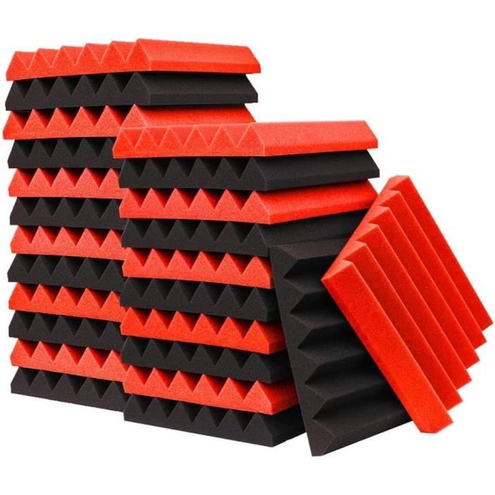 Lot de 24 panneaux acoustiques en mousse à rainures triangulaires pour ...