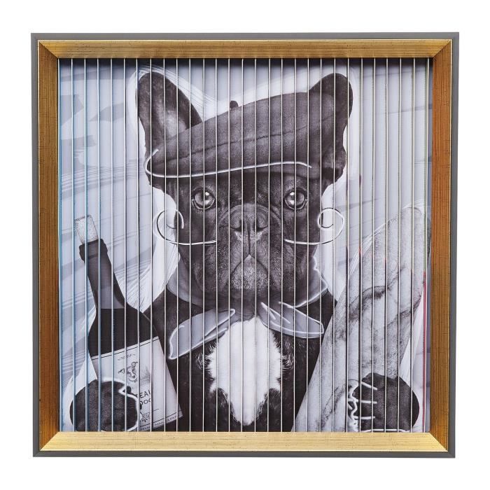 Tableau Frame Art 3D French Dog 43x43cm Kare Design - Cdiscount Maison