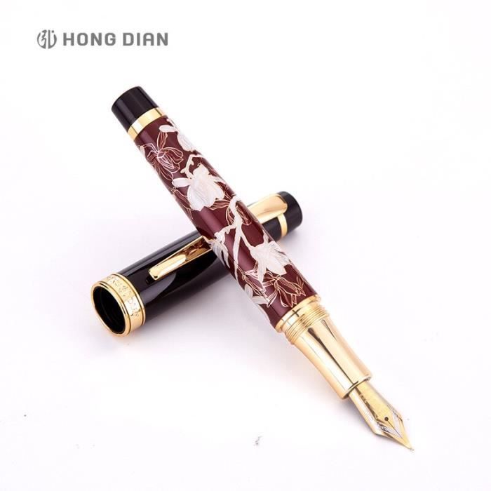 Stylo-plume en métal pour dessiner à la main des fleurs vertes, Iridium ...