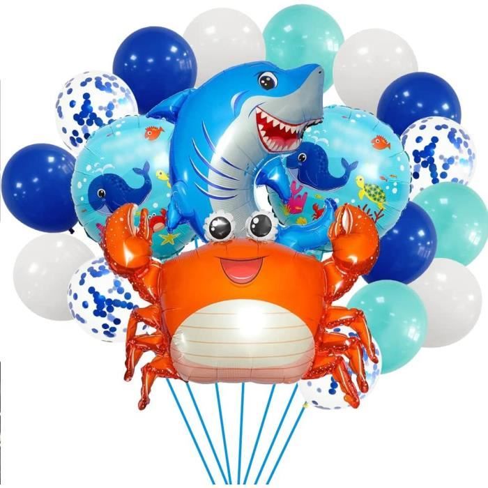20 Pcs Décorations De Fête D'Anniversaire D'Océan, Crabe De Requin De ...