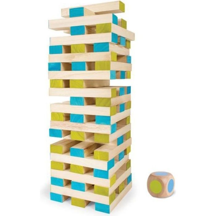 Jeu de construction - BS - Haute Tour Jenga Géant - Bois - Bleu - A ...