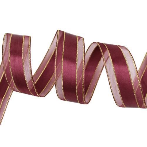 Ruban Cadeau,Ruban en satin à bordure dorée de 25mm, ruban pour ...