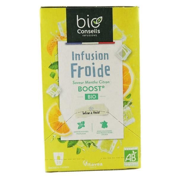 BioConseils - Infusion Froide Bio Boost 20 Sachets - Menthe et Citron ...