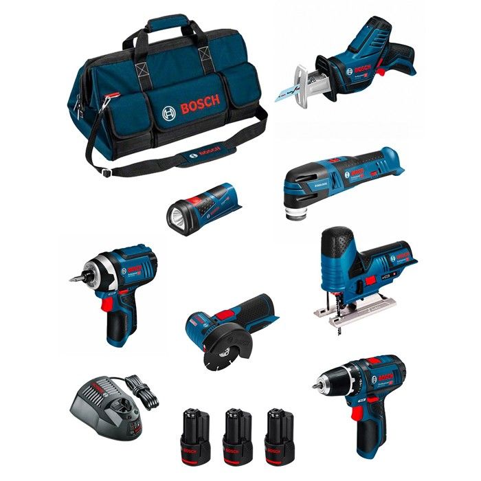BOSCH Kit BMKB7-28BD3 (GSR 12V-15+GDR 12V-105+GWS 12V-76+GST 12V-70+GOP ...