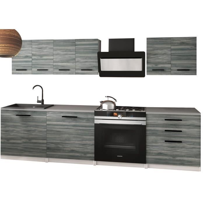 LOGAN - Cuisine complète L180 cm - Cuisine droite 6 pcs - Plan de ...