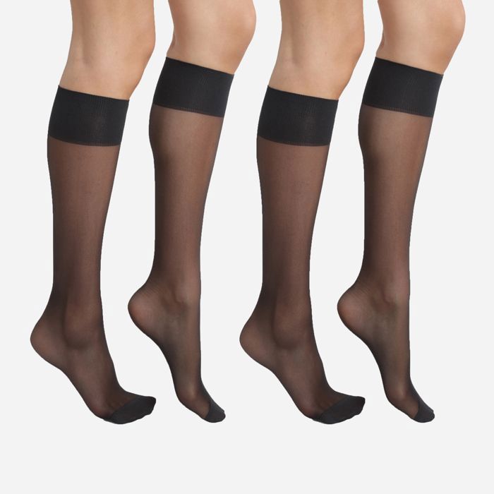 Mi-bas 20D Ultra Resist - DIM - Lot de 2 paires - Noir - Femme Noir ...