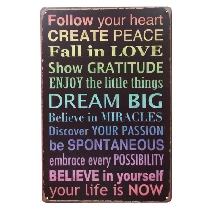 La simple vérité Vintage signes décoratifs Tin Metal Fer signe de ...