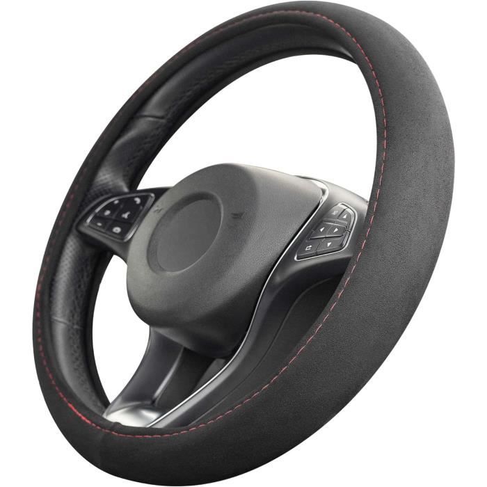 Couvre Volant Voiture Rouge Alcantara Look | Accessoires Auto Interieur ...