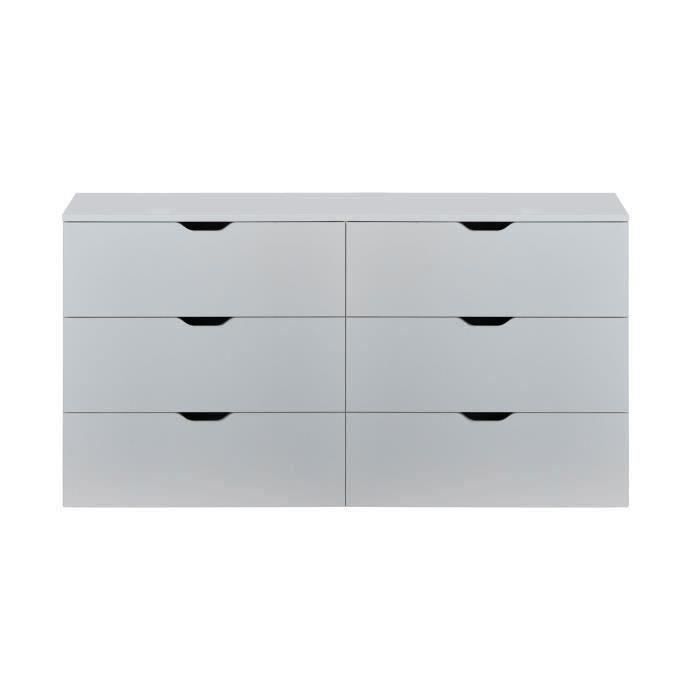 BASIX Grande commode 6 tiroirs blanc mat - Cdiscount Maison