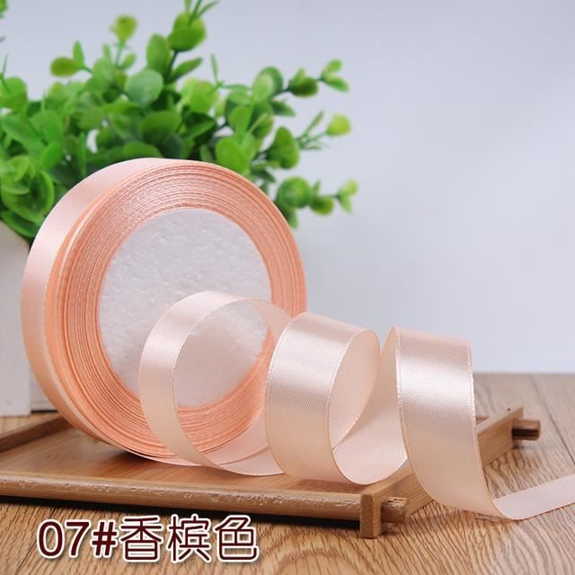 Ruban,Pink Champagne-12mm--Ruban En Satin Noir Blanc Beige Rose Rouge ...