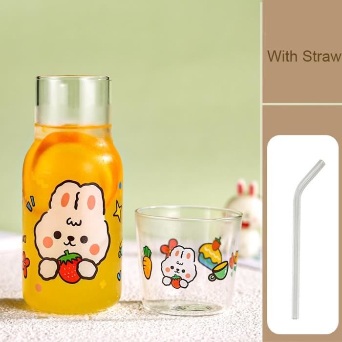 SERVICE A CAFE,Clear A With Straw-520ml--Ensemble de tasses en verre Transparent avec paille ...