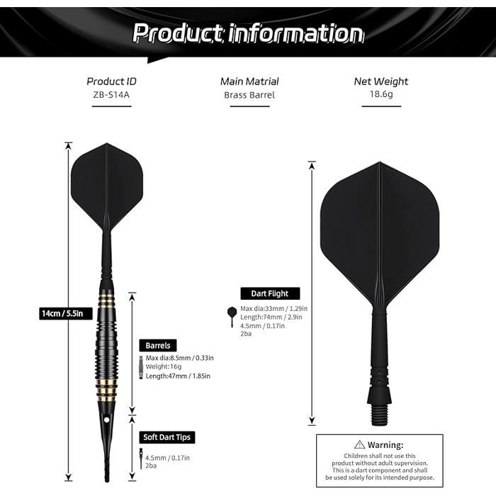 Flechette Pointe Plastique 3 fléchettes pour Cible électronique [18g ...