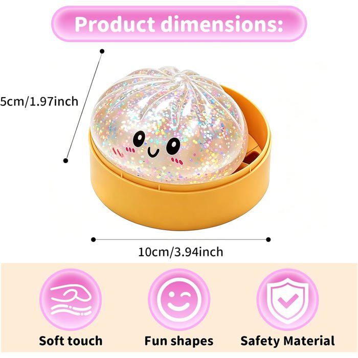 Dumplings Squishy, Cute Glitter Rainbow Dumplings Squishiest avec ...