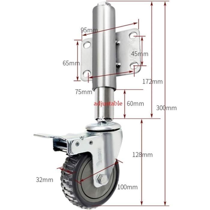 Roulettes Pivotantes Charge Lourde de 100 mm, roulettes de Portail à ...