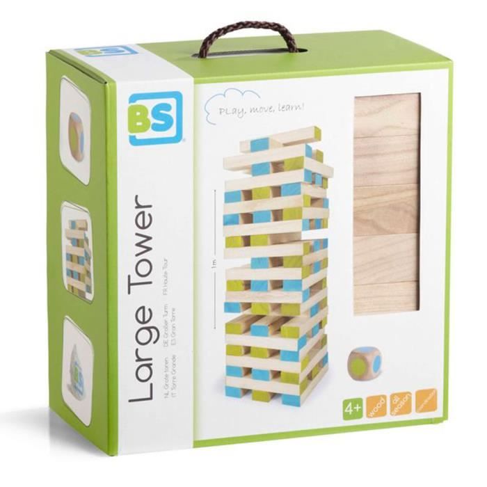 Jeu de construction - BS - Haute Tour Jenga Géant - Bois - Bleu - A ...