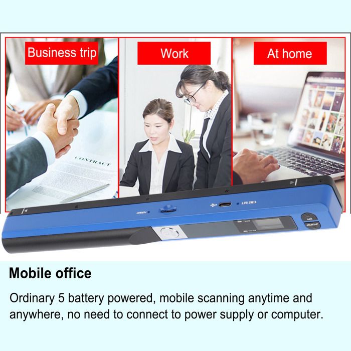 Scanner portable JPG PDF 900 dpi, scanner de documents mobile compact ...