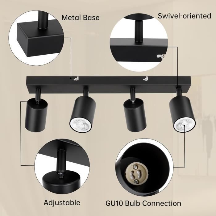 Rampe Spots Et Rails De Spots, Spots De Plafond Double Gu10 Orientable ...