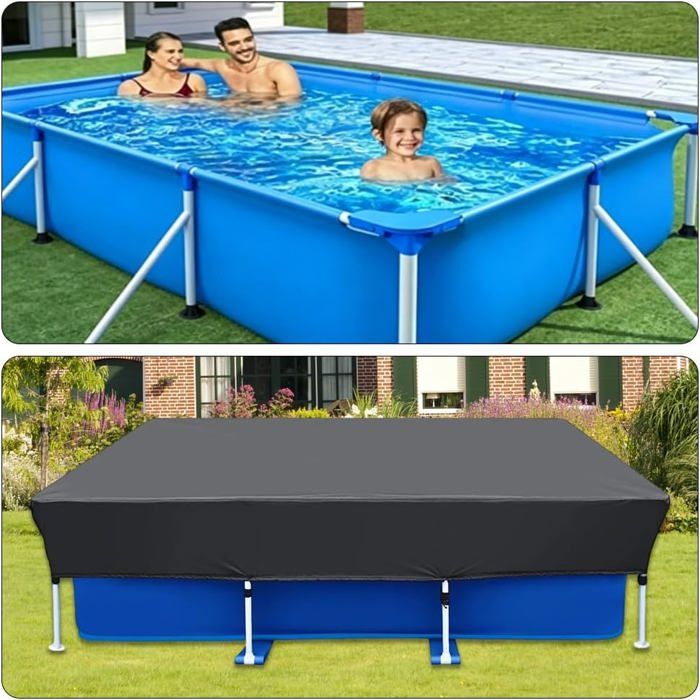 Bâche Pour Piscine Rectangulaire 220x150cm Housse De Protection Adaptée ...