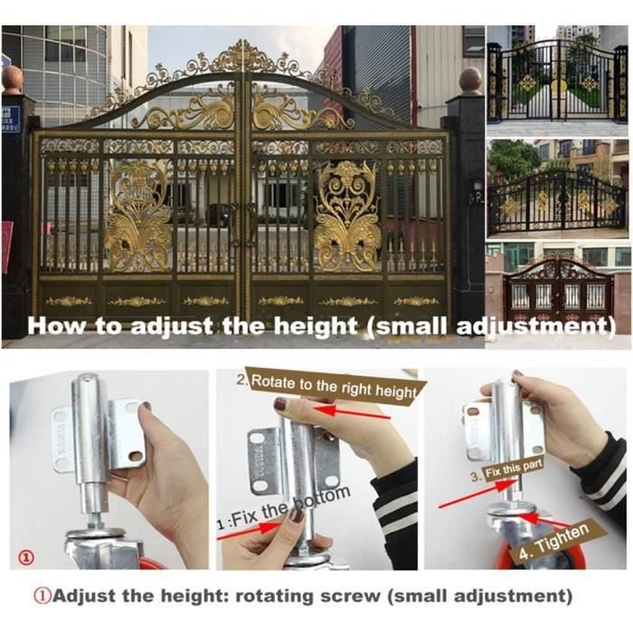 Roulettes Pivotantes Charge Lourde de 100 mm, roulettes de Portail à ...