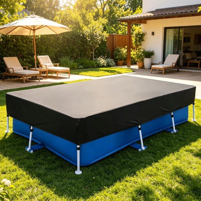 Bâche Pour Piscine Rectangulaire 220x150cm Housse De Protection Adaptée ...