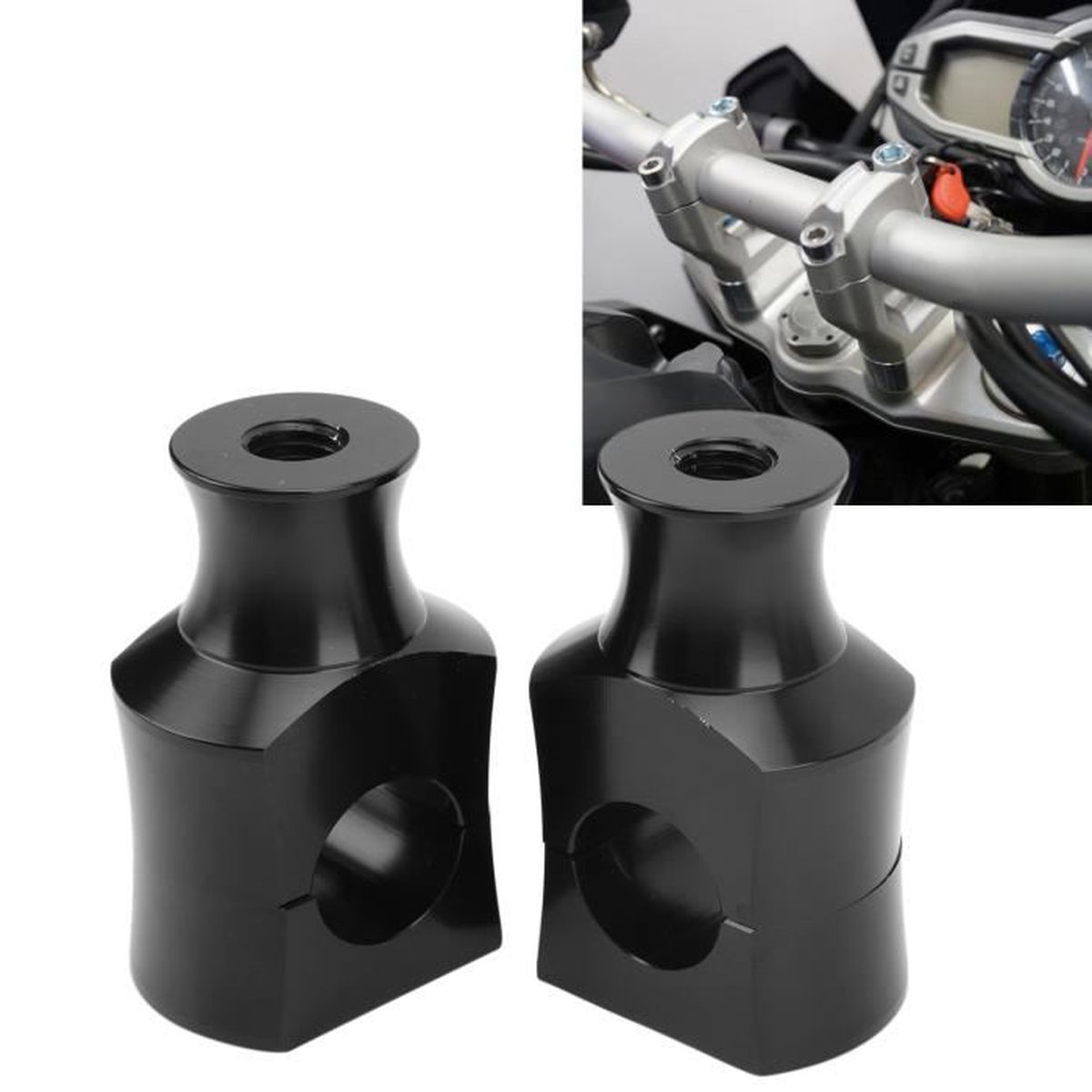 4pcs Riser de guidon Moto Guidon de guidon RISERS DE MONTAGE PLACE D'ALLIAGE EN ALUMINIUM ...