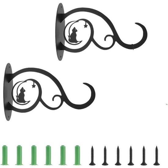 2pcs Support Plante Mural BalconCrochet de Suspension en Fer Forg Panier Suspendu Murale pour ...