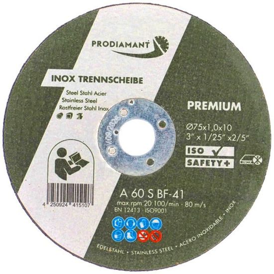 Lot De 25 Disques À Tronçonner 75 Mm X 1,0 Mm En Acier Inoxydable Pour ...