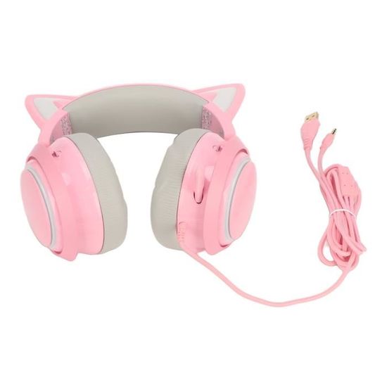 Casque de jeu - VBESTLIFE - Casque Cat Ear - Microphone rétractable ...