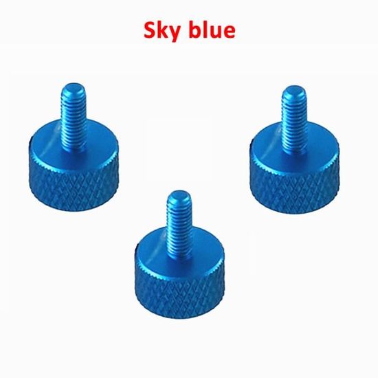 Sky blue-M3-40mm -Vis à tête ronde et plate en alliage d'aluminium ...