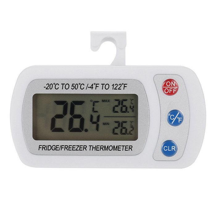 Thermomètre numérique à grand écran LCD pour réfrigérateur, frigidaire ...