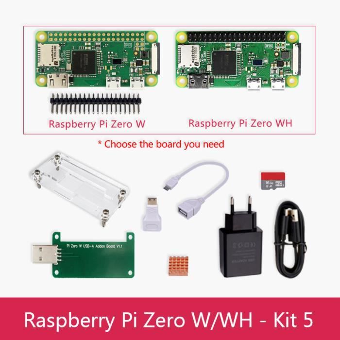Zéro wh - Paquet 5 - Carte originale Raspberry Pi ontariW WH ...