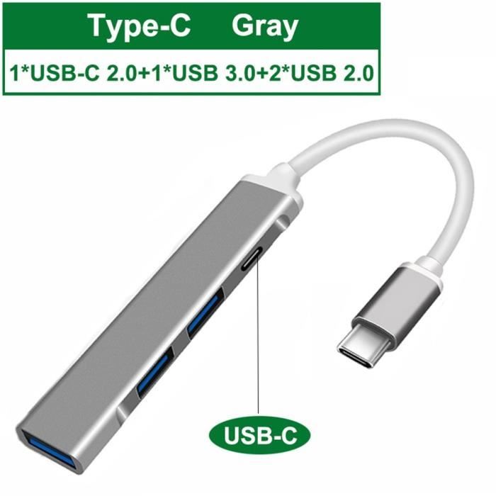 Modèle 2 Type-C Gris - HUB USB C 3.0 Type C Dock, adaptateur de ...
