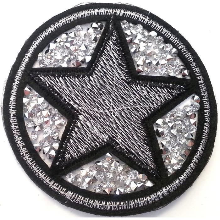 Patch ecusson etoile strass applique etoile strass motif brodé a coudre ...