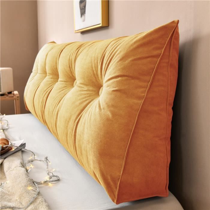 Coussin,Grand coussin en velours avec fermeture éclair, tête de lit ...