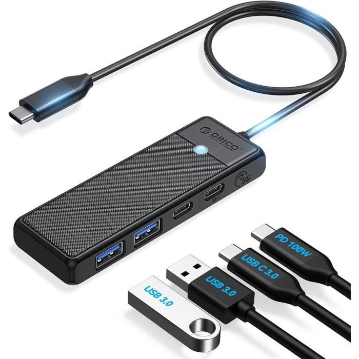 Usb C Hub,4-En-1 Usb C To Usb Multiport Adapter Avec 100W Power ...